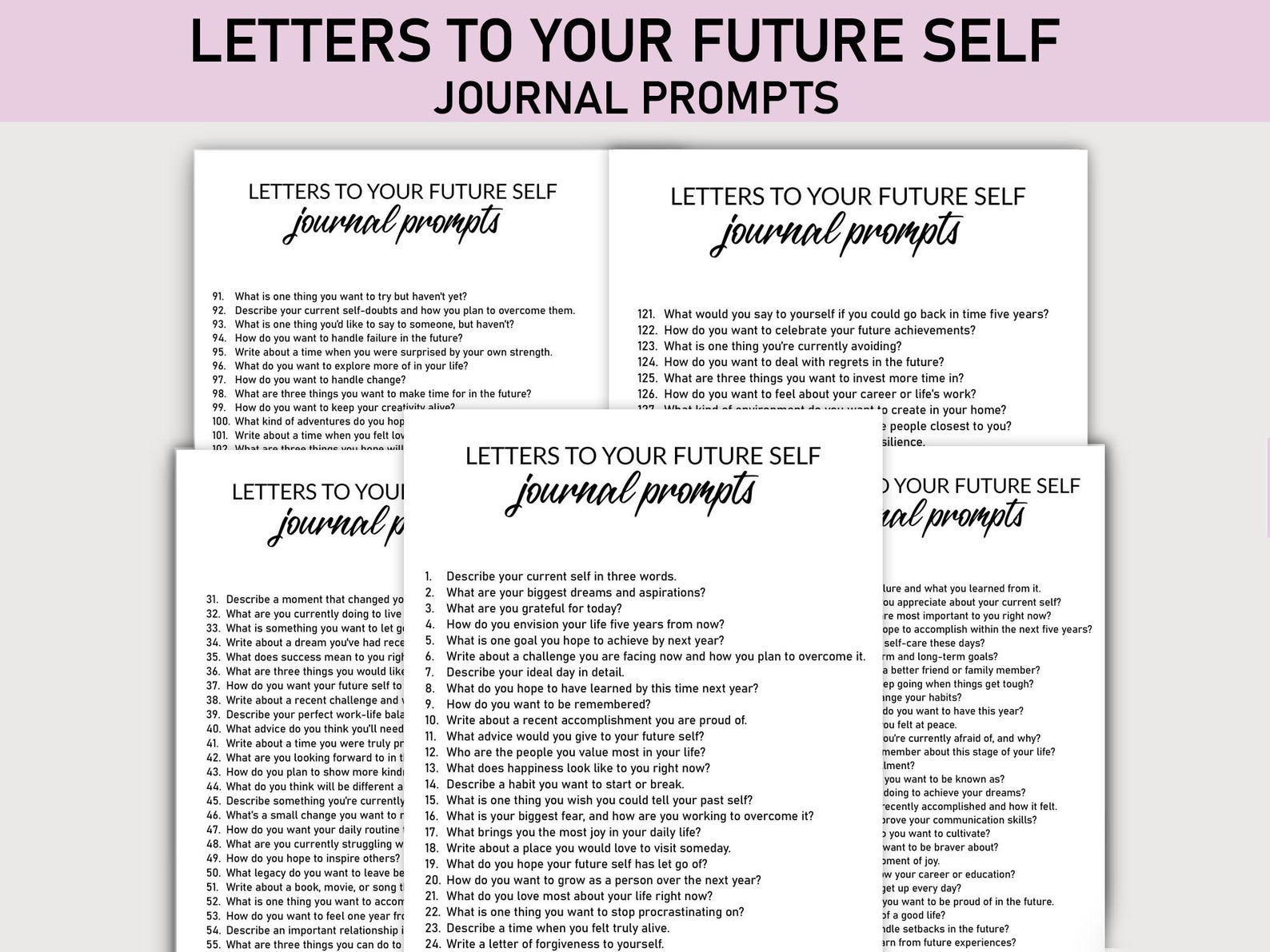 150 Letter to Your Future Self Journal Prompts, Printable, Journal ...