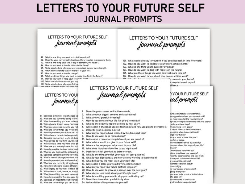 150 Letter to Your Future Self Journal Prompts, Printable, Journal ...