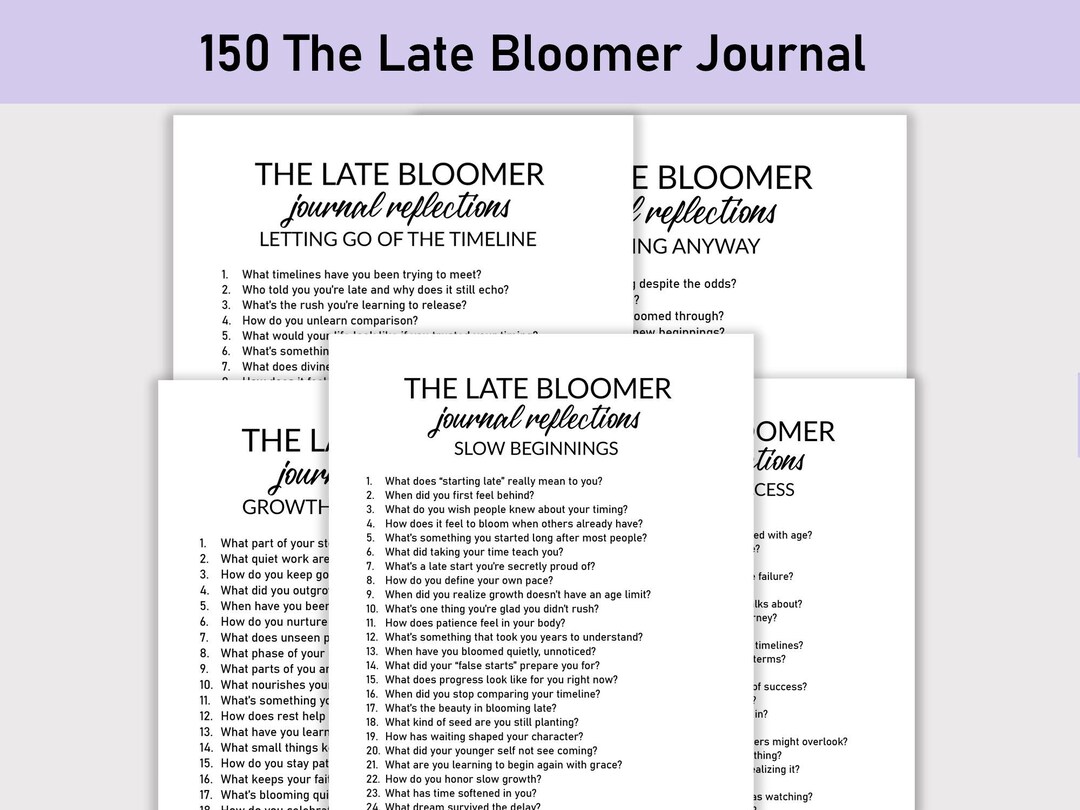 150 the Late Bloomer Journal, Printable, Journal, Finding Your Rhythm ...
