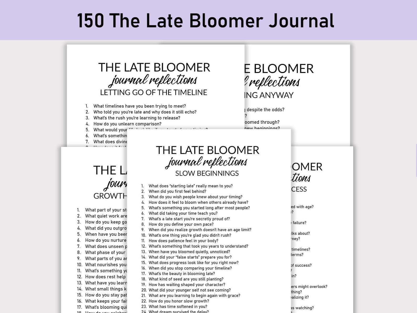 150 the Late Bloomer Journal, Printable, Journal, Finding Your Rhythm ...