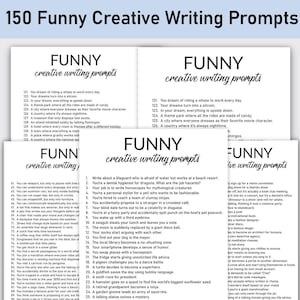 150 Funny Creative Writing Prompts , Printable, Journal, Minimalist ...