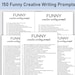 150 Funny Creative Writing Prompts , Printable, Journal, Minimalist ...