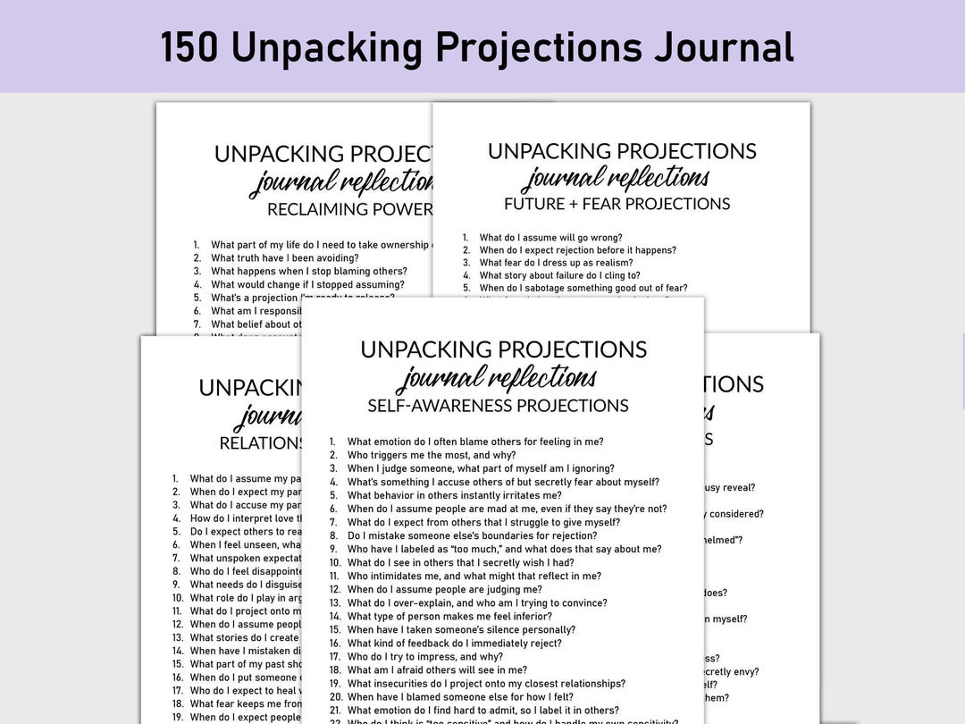150 Unpacking Projections Journal, Printable, Journal, Reflections ...