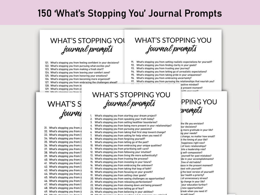 150 What's Stopping You Journal Prompts , Printable, Journal Prompts ...