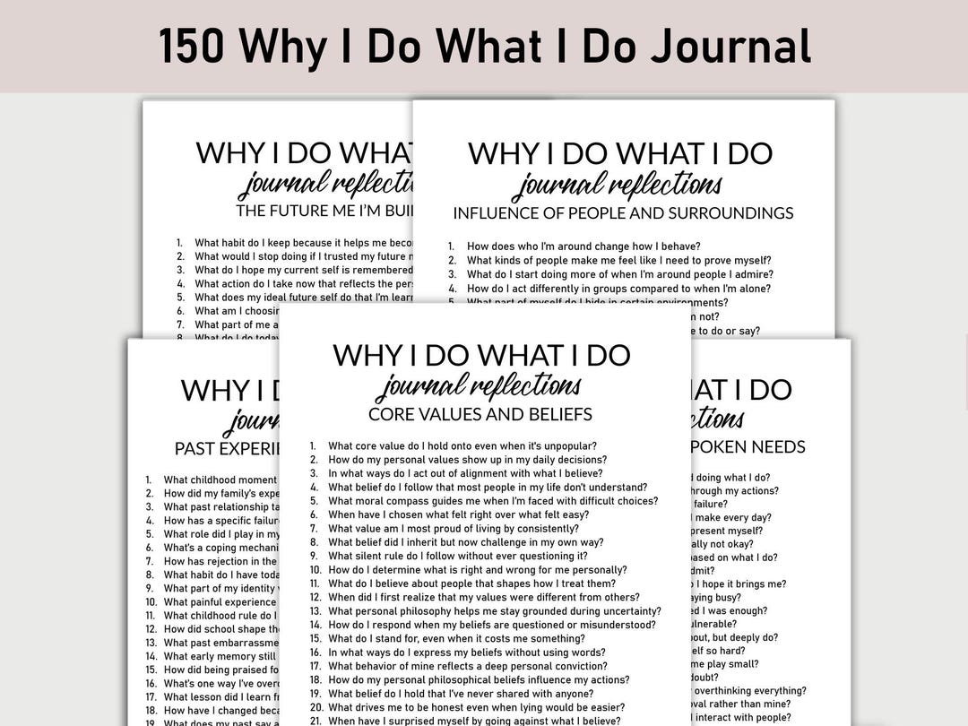150 Why I Do What I Do Journal, Printable, Journal, Minimalist ...