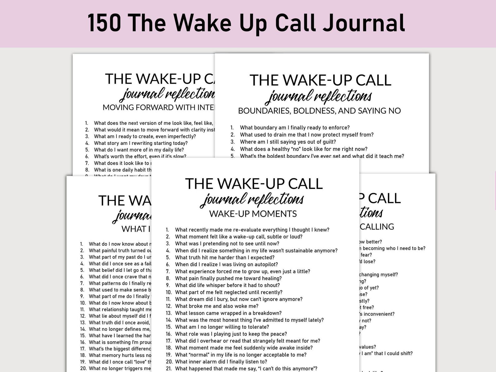 150 the Wake-up Call Journal, Printable, Journal, Minimalist ...