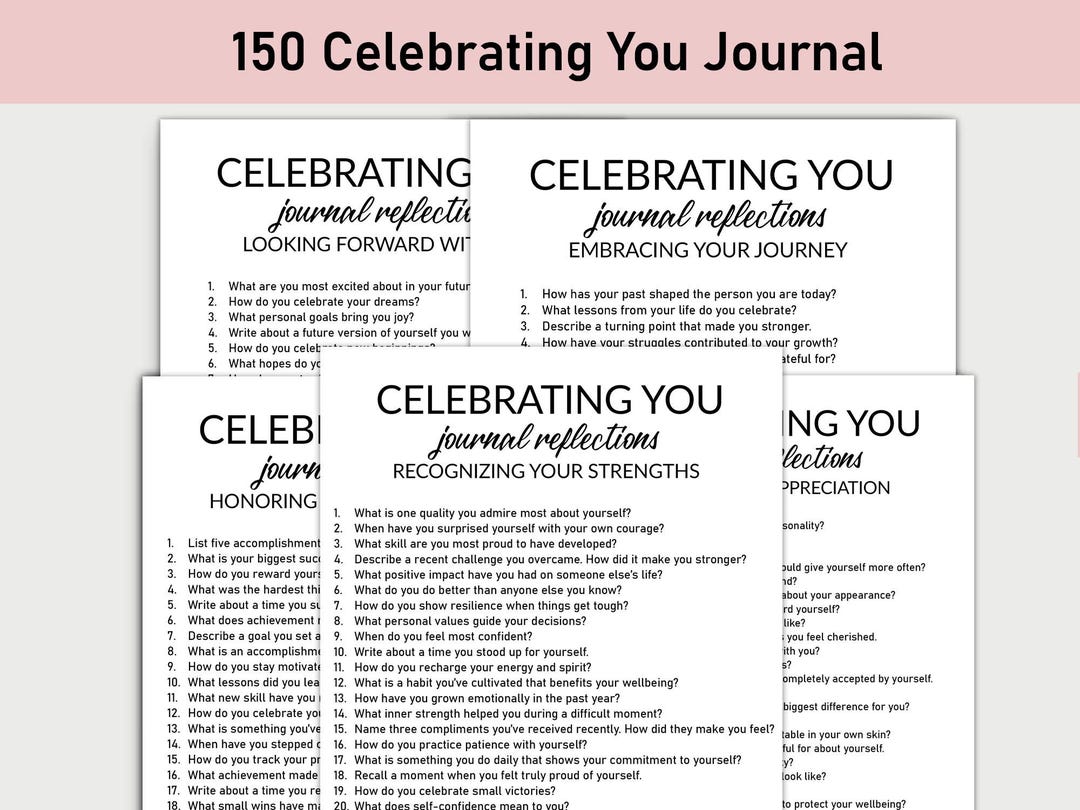 150 Celebrating You Journal, Printable, Journal, Celebrate Yourself ...
