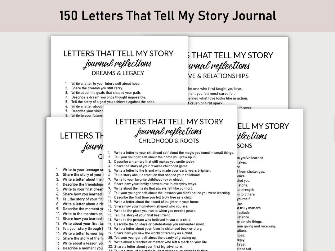 150 Letters That Tell My Story Journal, Printable, Journal, Minimalist ...