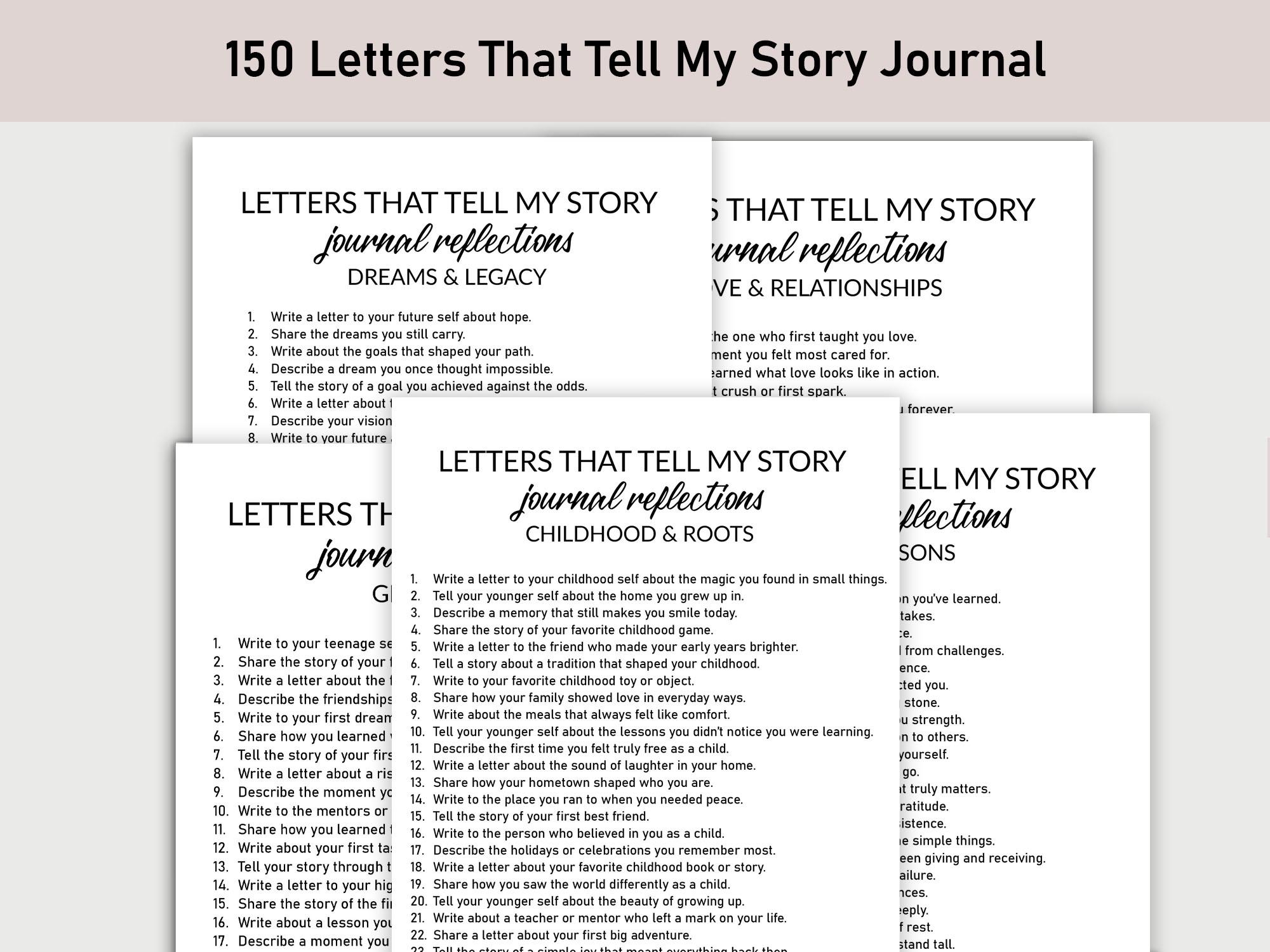 150 Letters That Tell My Story Journal, Printable, Journal, Minimalist ...