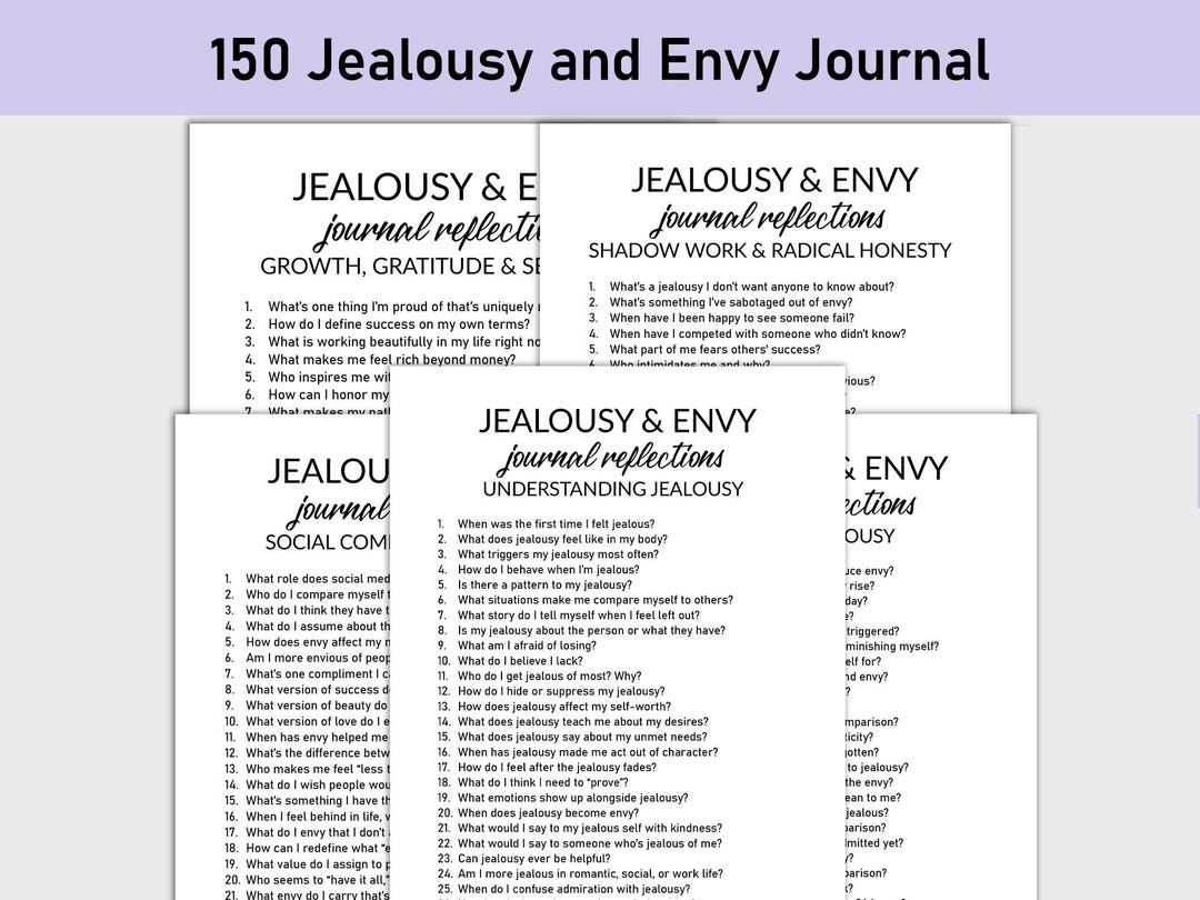 150 Jealousy & Envy Journal, Printable, Journal, Minimalist ...
