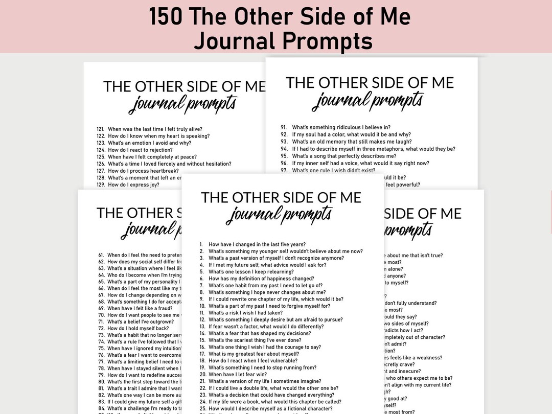 150 the Other Side of Me Journal Prompts, Journal Prompts, Healing ...