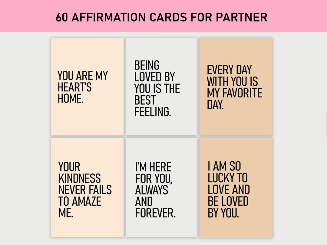 60 Affirmation Cards for Boyfriend, Husband, Printable, Journal, Men ...