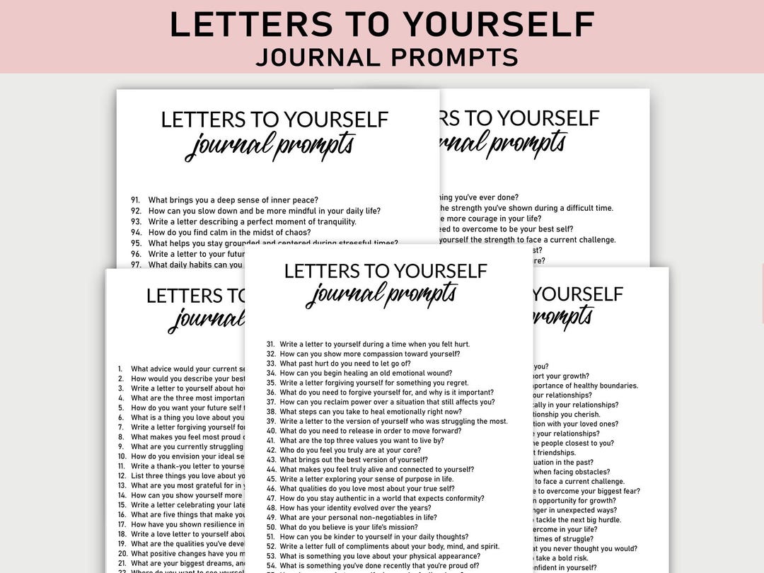 150 Letter to Yourself Journal Prompts, Printable, Journal, Minimalist ...