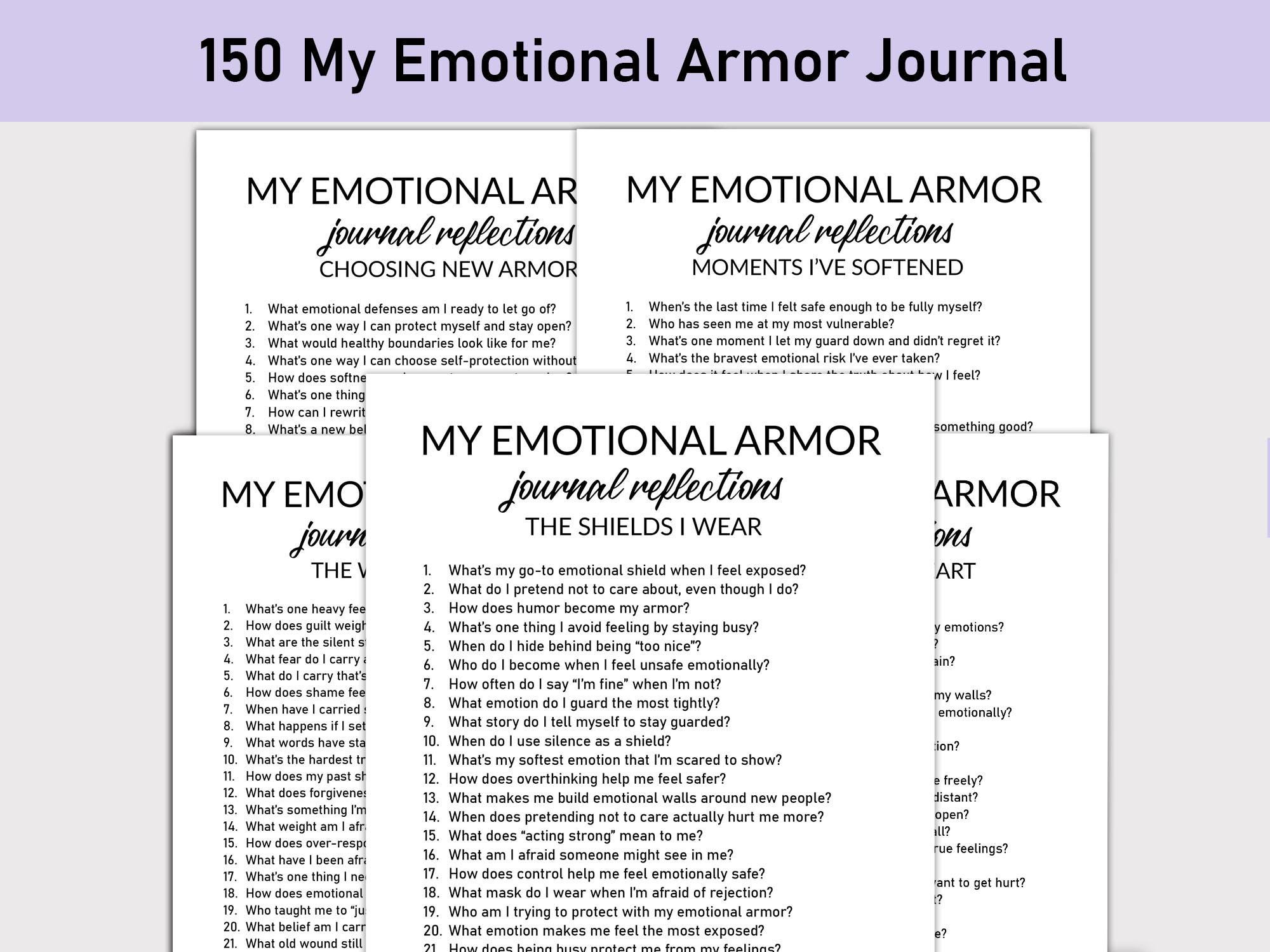 150 My Emotional Armor Journal, Printable, Journal, Self Discovery ...