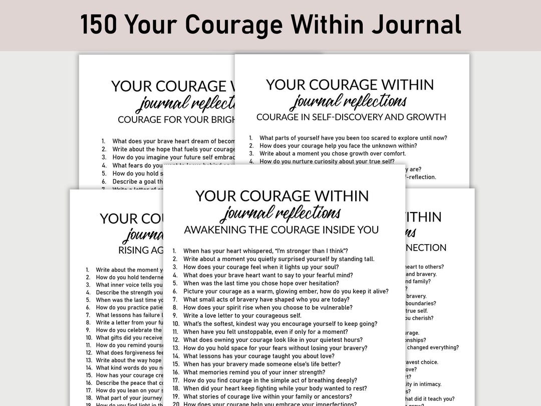 150 Your Courage Within Journal, Printable, Journal, Minimalist ...
