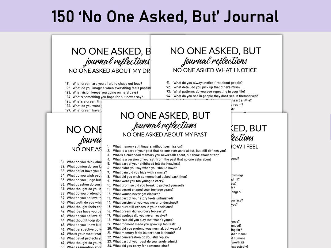 150 No One Asked but Journal, Printable, Journal Reflections ...