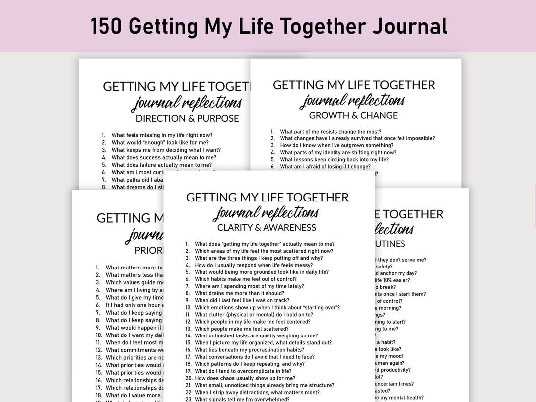 150 Getting My Life Together Journal, Printable, Journal, Minimalist ...