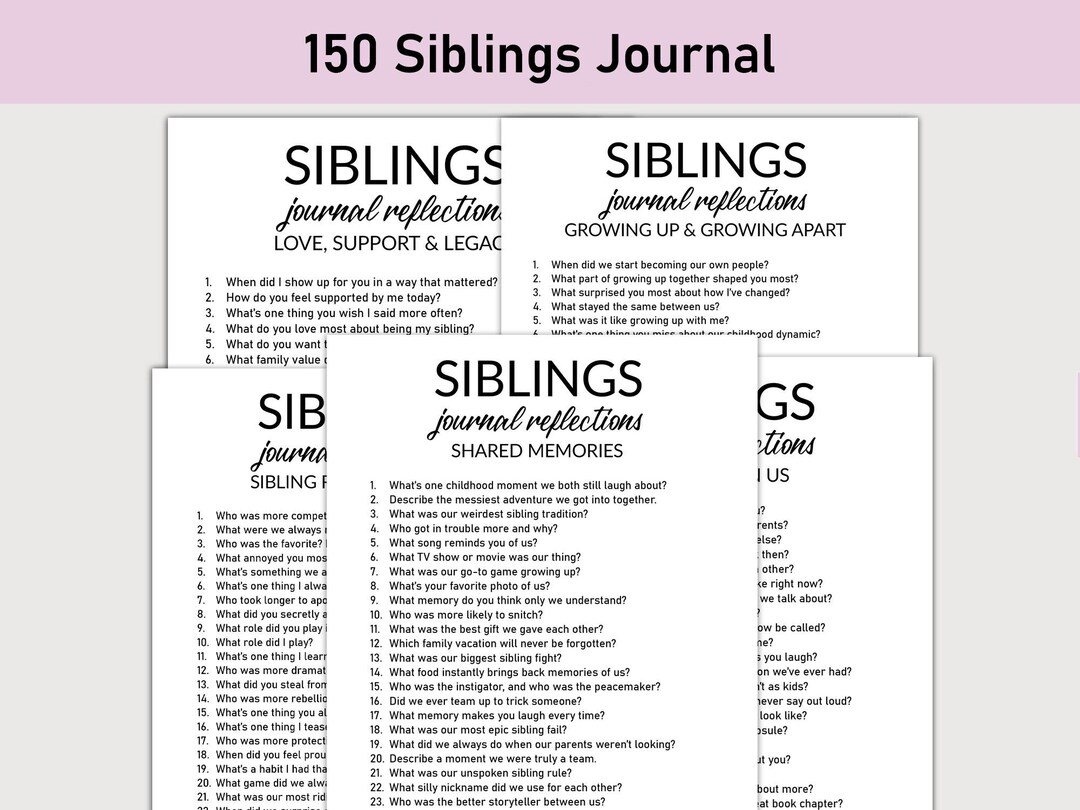 150 Siblings Journal, Printable, Journal, Brothers and Sisters, Family ...