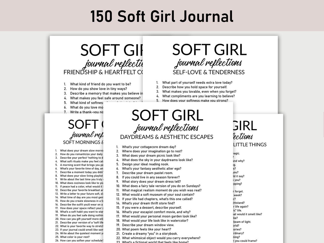 150 Soft Girl Journal, Healing, Printable, Journal, Comfort, Slow ...
