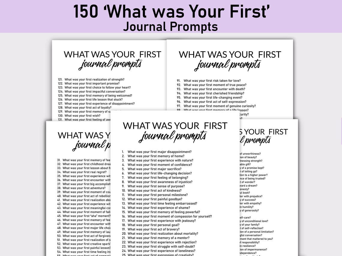 150 What Was Your First Journal Prompts , Printable, Journal ...