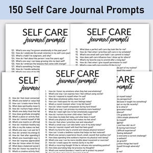 150 Self Care Journal Prompts, Printable, Journal, Minimalist ...