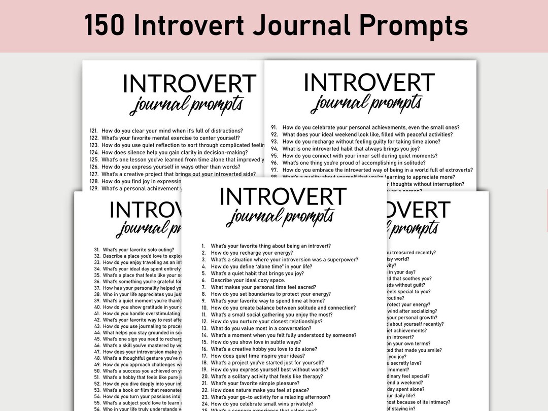 150 Journal Prompts for Introverts, Printable, Journal, Minimalist ...