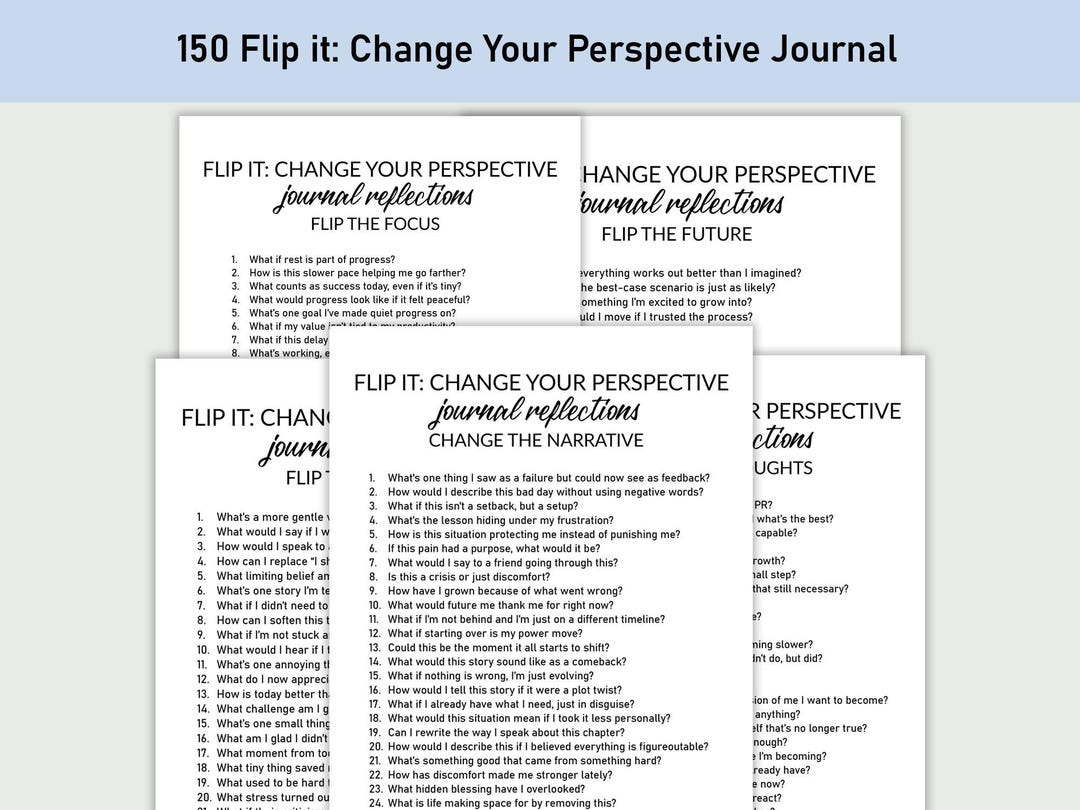 150 Flip It: Change Your Perspective Journal, Journal Printable ...