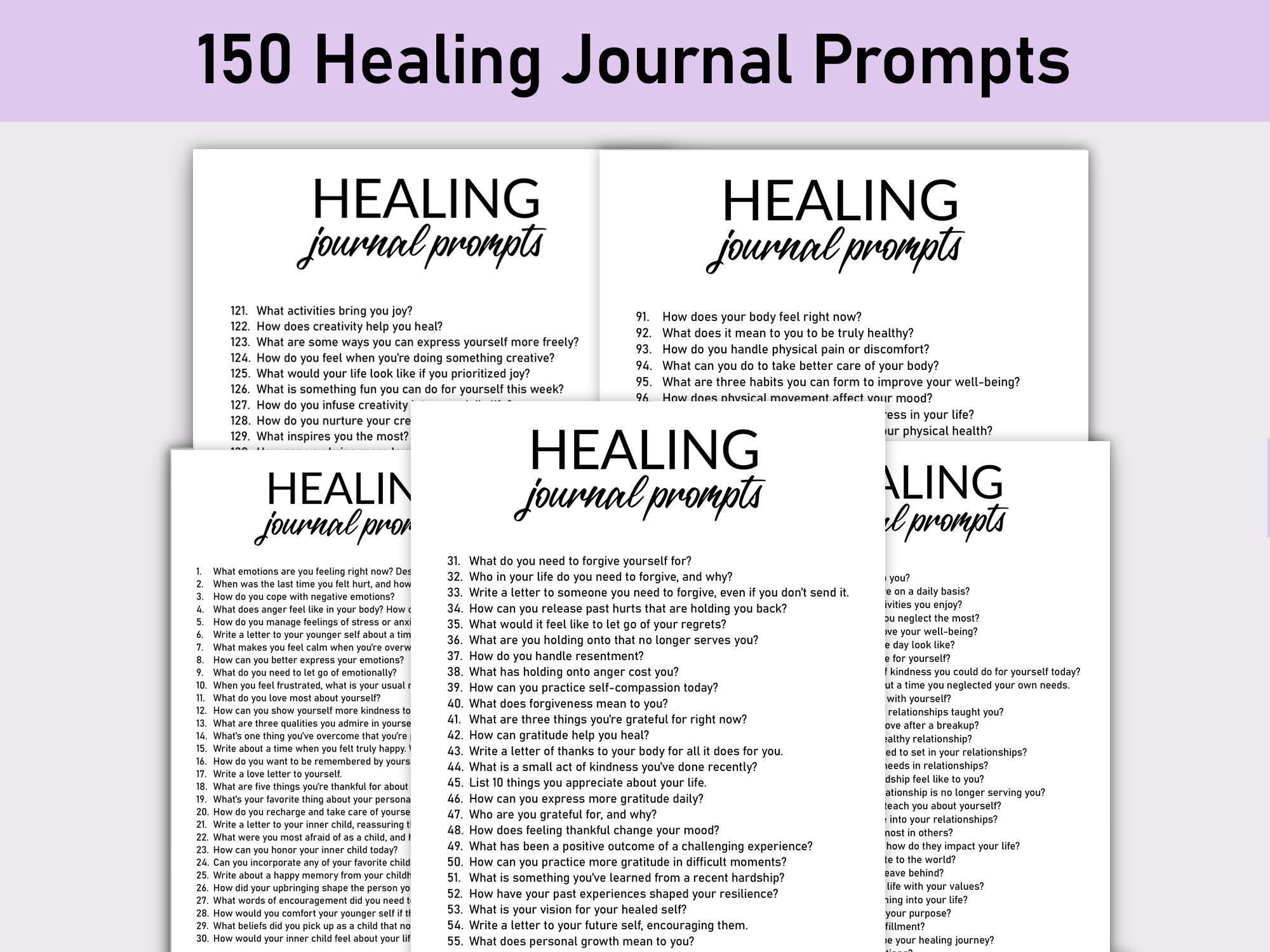 150 Journal Prompts for Healing, Printable, Journal, Minimalist ...
