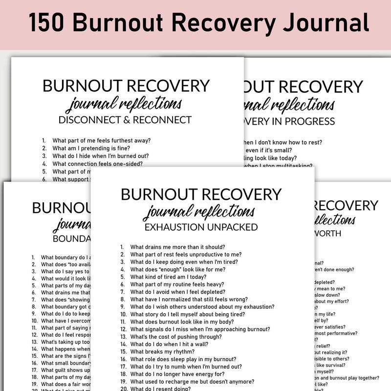 Burnout Journal Prompts - Etsy
