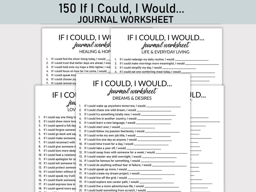 If I Could, I Would... Printable Worksheet, Journal Printable, Fill-in ...
