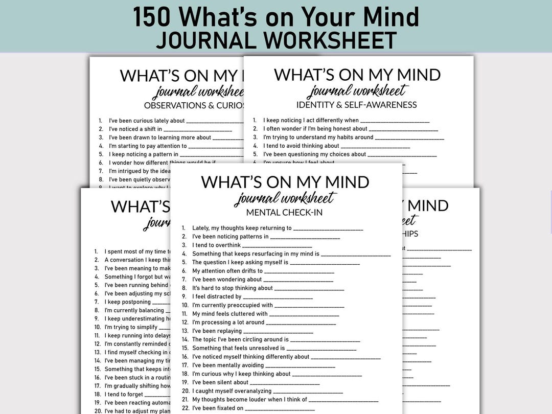 What's on My Mind Printable Worksheet, Journal Printable, Fill-in-the ...