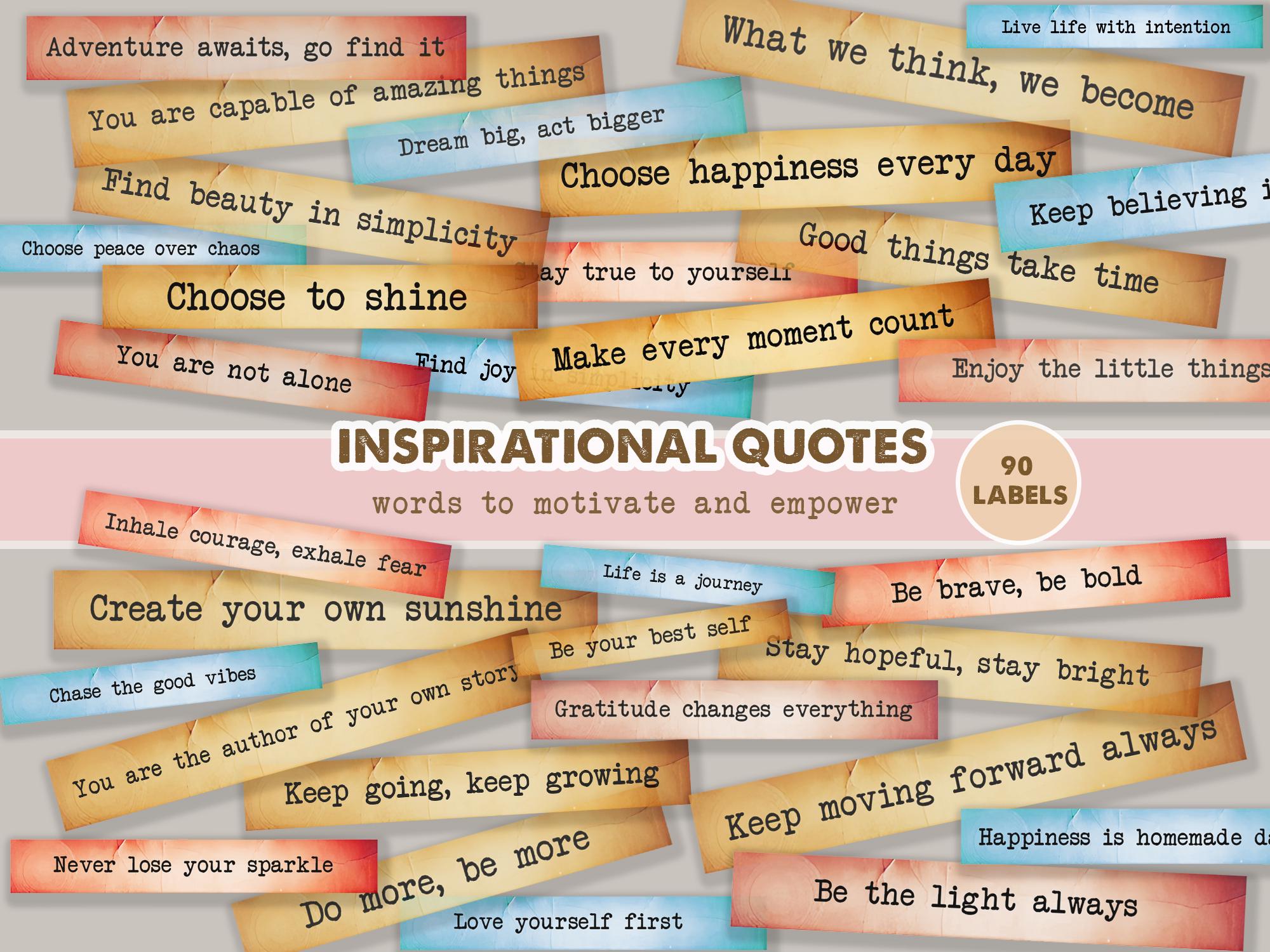 Inspirational Quotes Printable, Digital Download, Vintage Label Tag ...