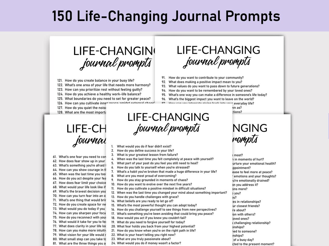 150 Life-changing Journal Prompts , Printable, Journal, Minimalist ...