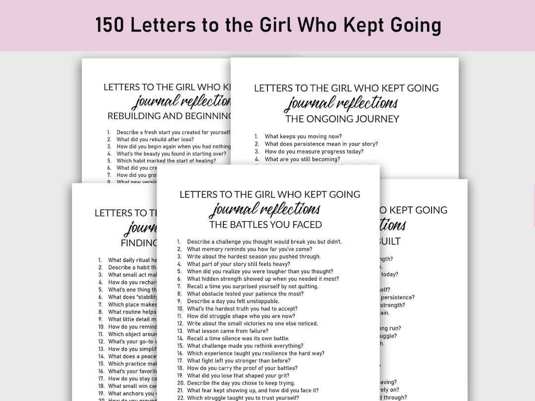 150 Letters to the Girl Who Kept Going Journal, Printable, Journal ...