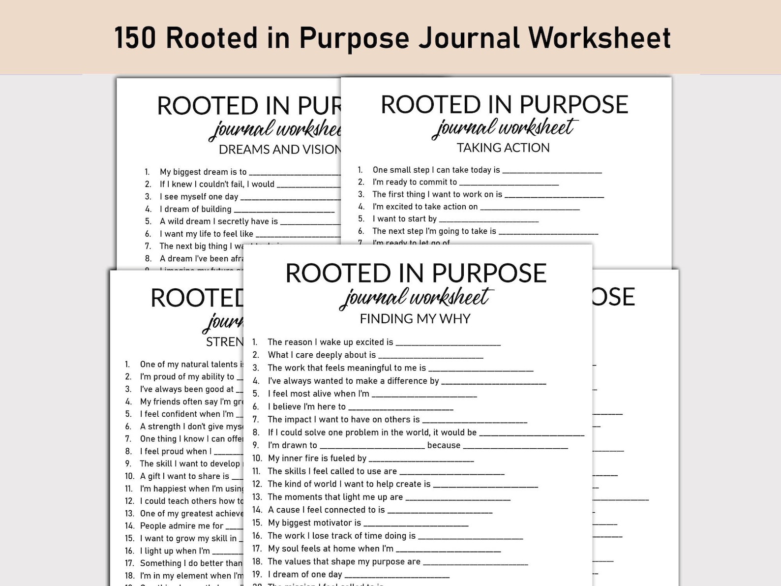 Rooted in Purpose Printable Worksheet, Journal Printable, Fill-in-the ...