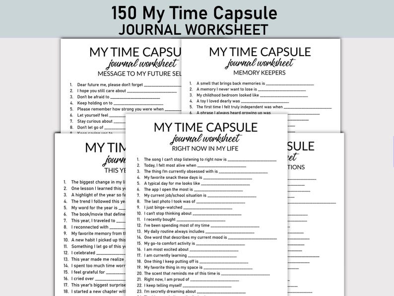 My Time Capsule Printable Worksheet, Journal Printable, Fill-in-the ...