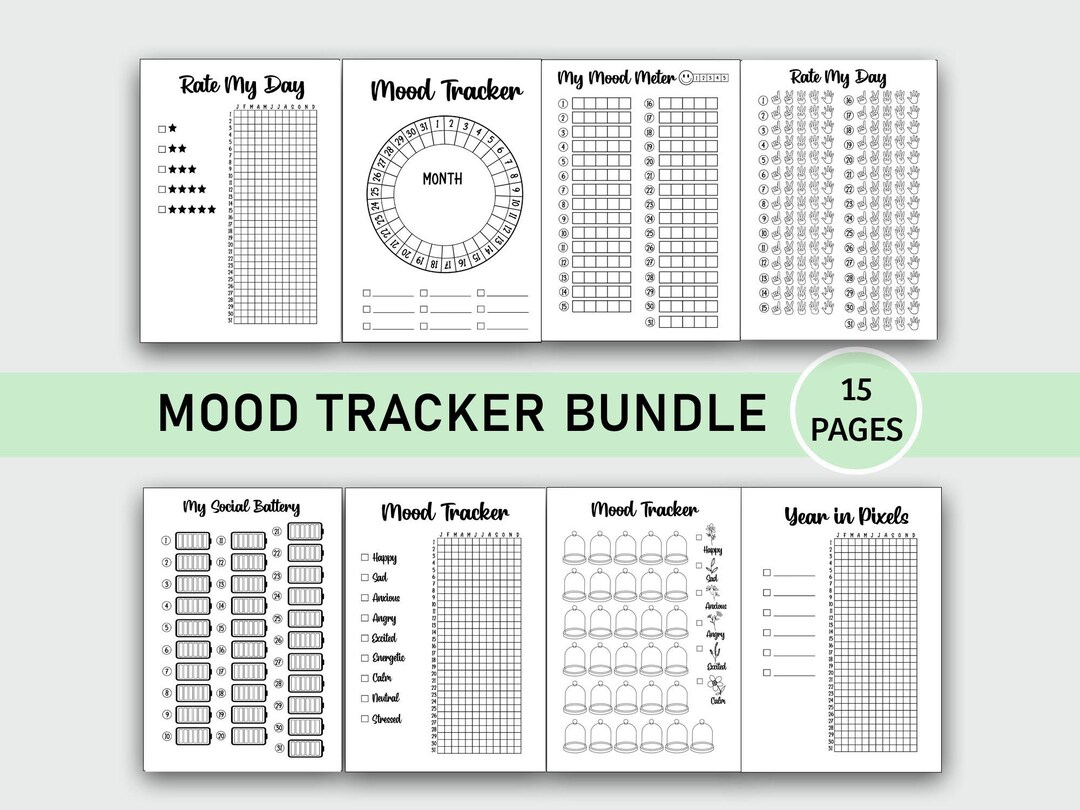 Ultimate Mood Tracker Bundle, Printable, Journal Page, Monthly Mood ...