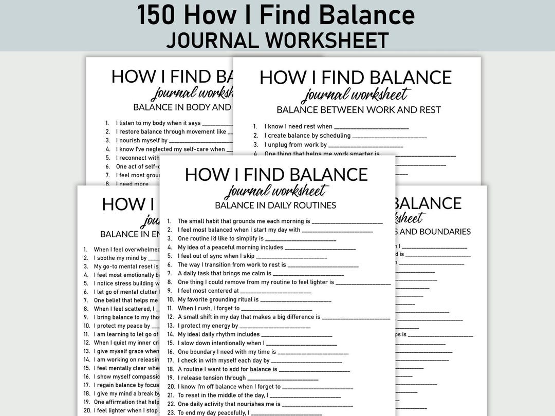How I Find Balance Printable Worksheet, Journal Printable, Fill-in-the ...