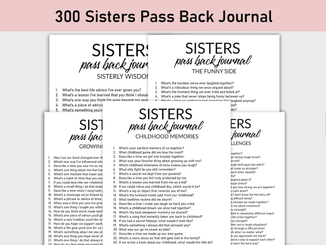 300 Sisters Pass Back Journal, Printable, Guided Sister Journal ...