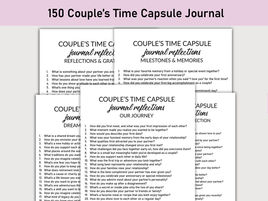 150 Couple’s Time Capsule Journal Prompts, Printable, Journal ...