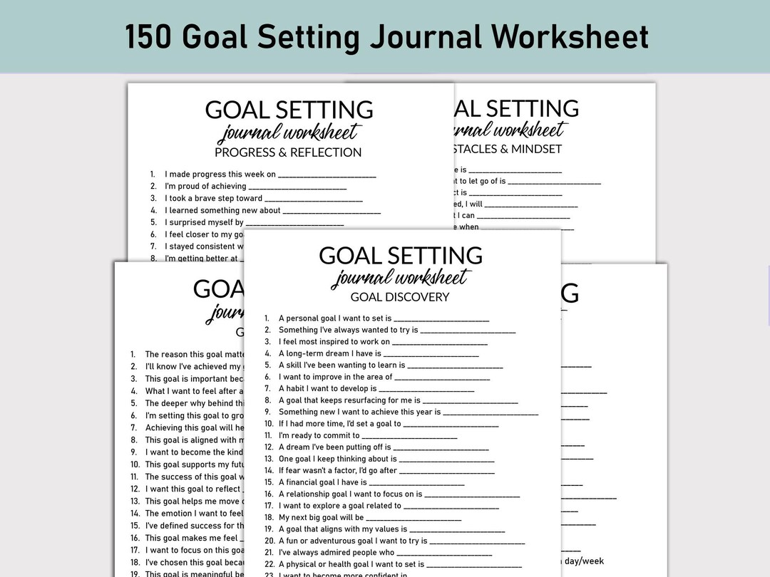 Goal Setting Printable Worksheet, Journal Printable, Fill-in-the-blank ...