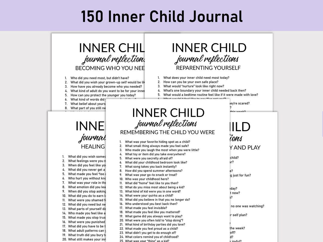 150 Inner Child Journal Prompts for Healing, Printable, Journal ...