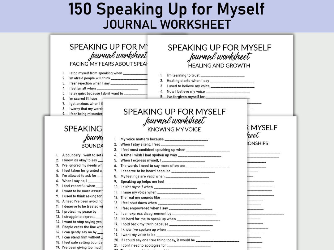 Speaking up for Myself Printable Worksheet, Journal Printable, Fill-in ...