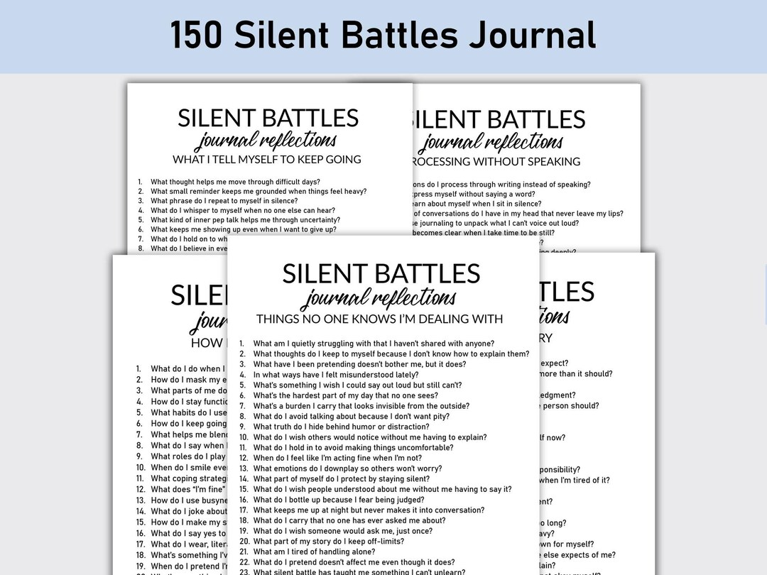 150 Silent Battles Journal, Printable, Journal, Minimalist, Things You ...