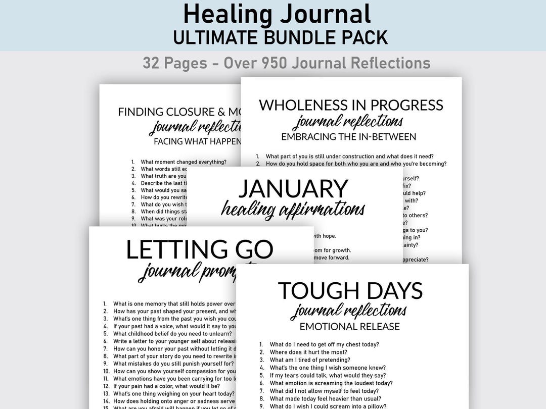 Healing Journal Bundle, Printable Journaling Kit, Ultimate Bundle Pack ...