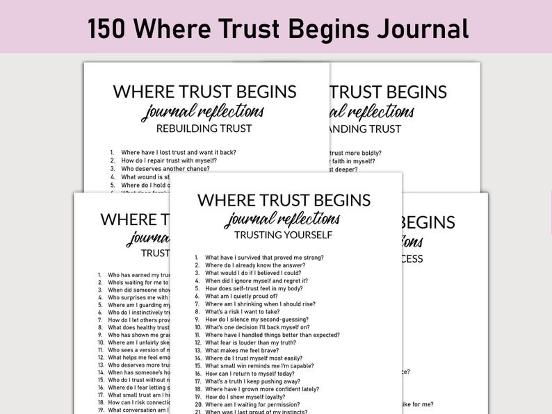 150 Where Trust Begins Journal, Printable, Journal, Minimalist ...