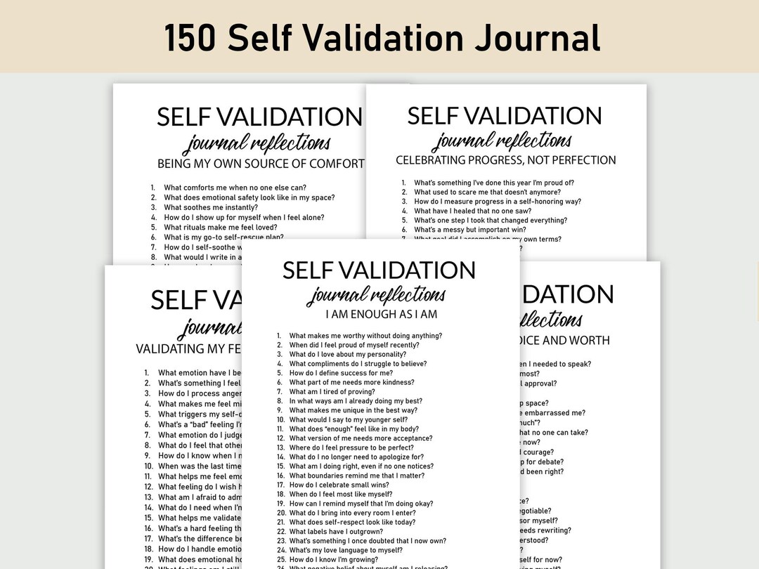 150 Self-validation Journal, Journal Prompts, Healing, Printable ...