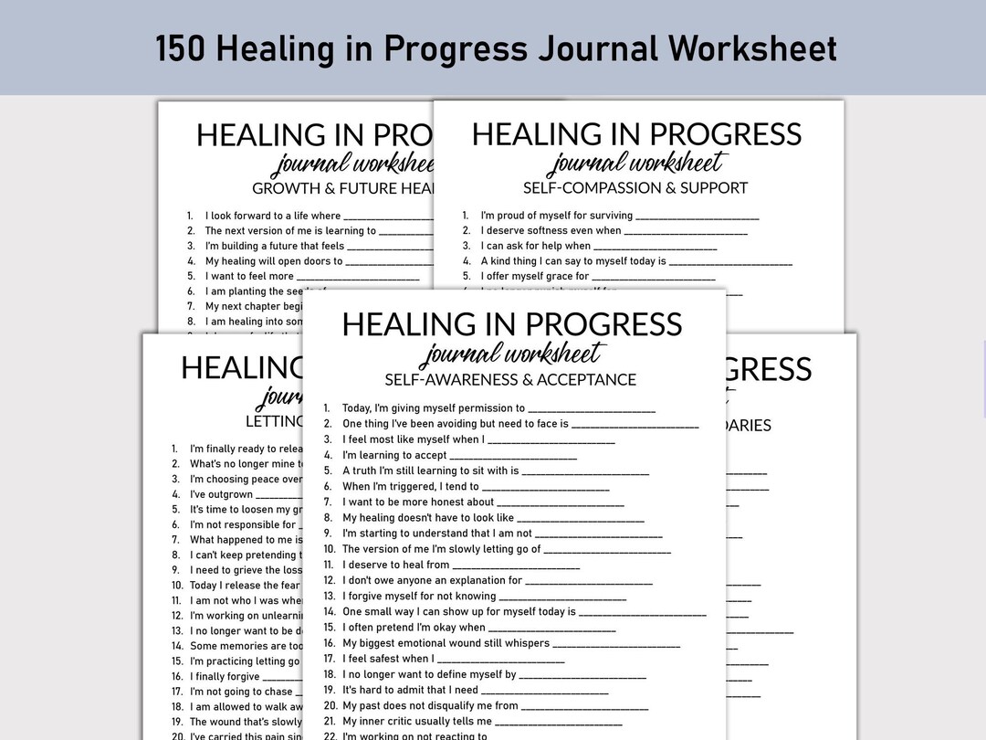 Healing in Progress Printable Worksheet, Journal Printable, Fill-in-the ...