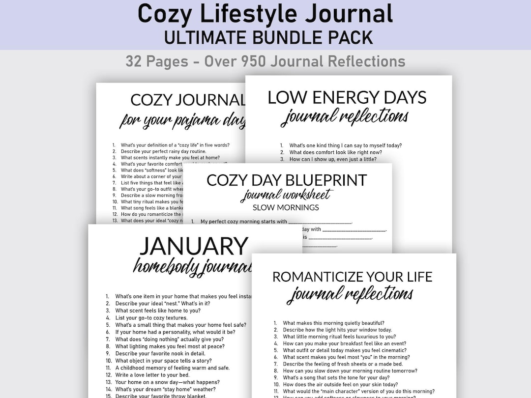 Cozy Journal Prompts Bundle, Printable Journaling Kit, Ultimate Bundle ...