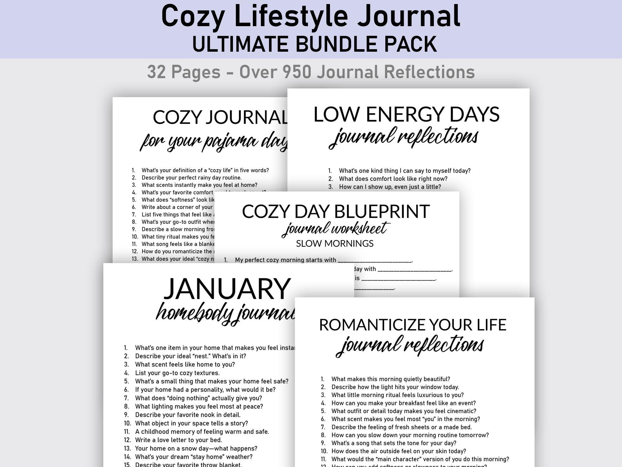 Cozy Journal Prompts Bundle, Printable Journaling Kit, Ultimate Bundle ...